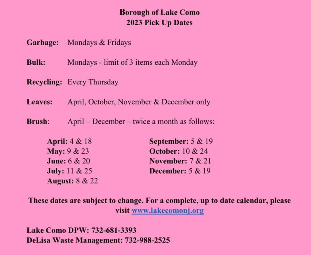 Welcome to Lake Como - Borough Of Lake Como